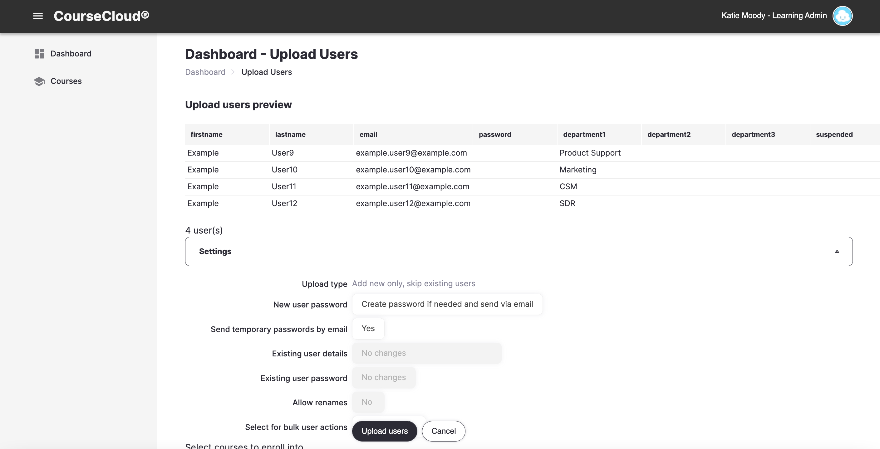 Create user accounts in CourseCloud – OpenSesame Support