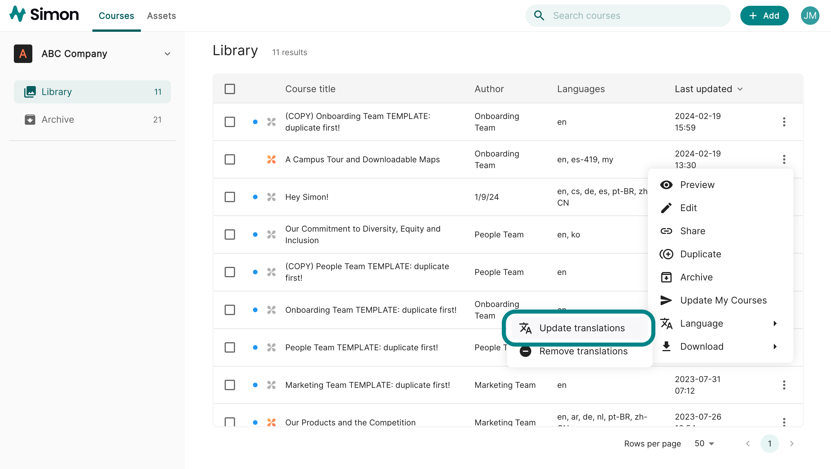 Using translated assets in a Simon Course – OpenSesame Support