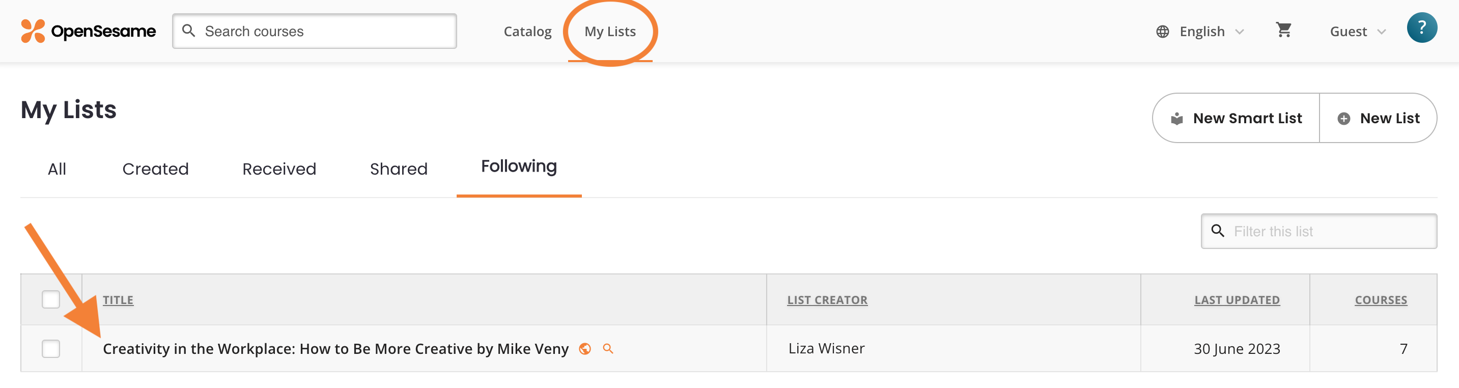 How to use Curated Lists – OpenSesame Support