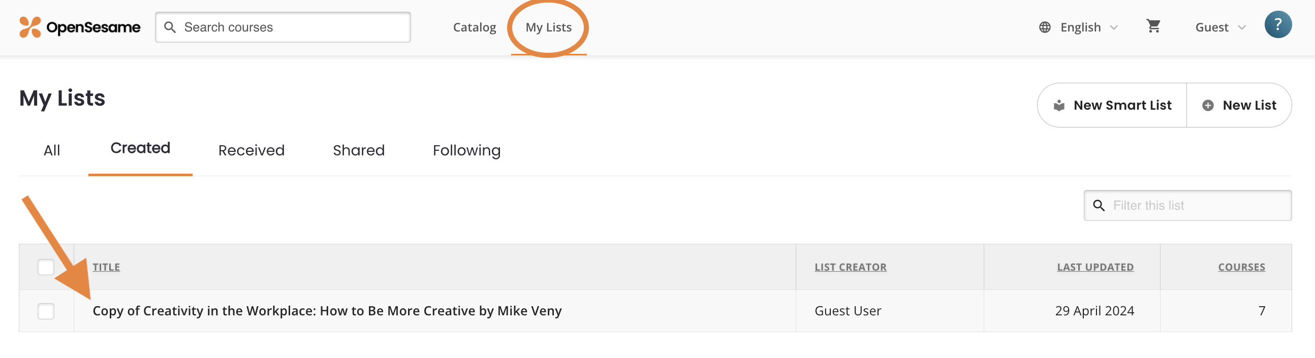 How to use Curated Lists – OpenSesame Support