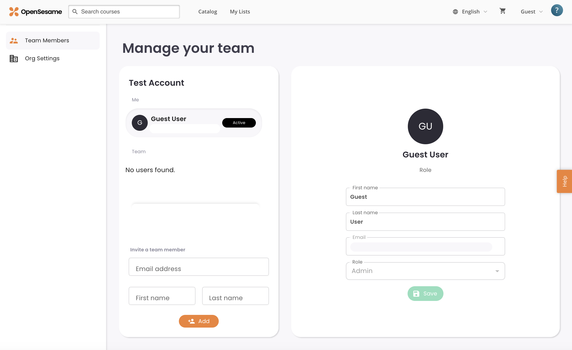 How to use the Team dashboard – OpenSesame Support