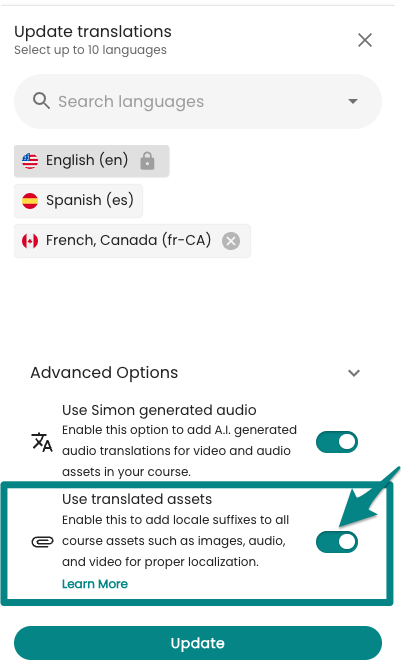 Using translated assets in a Simon Course – OpenSesame Support