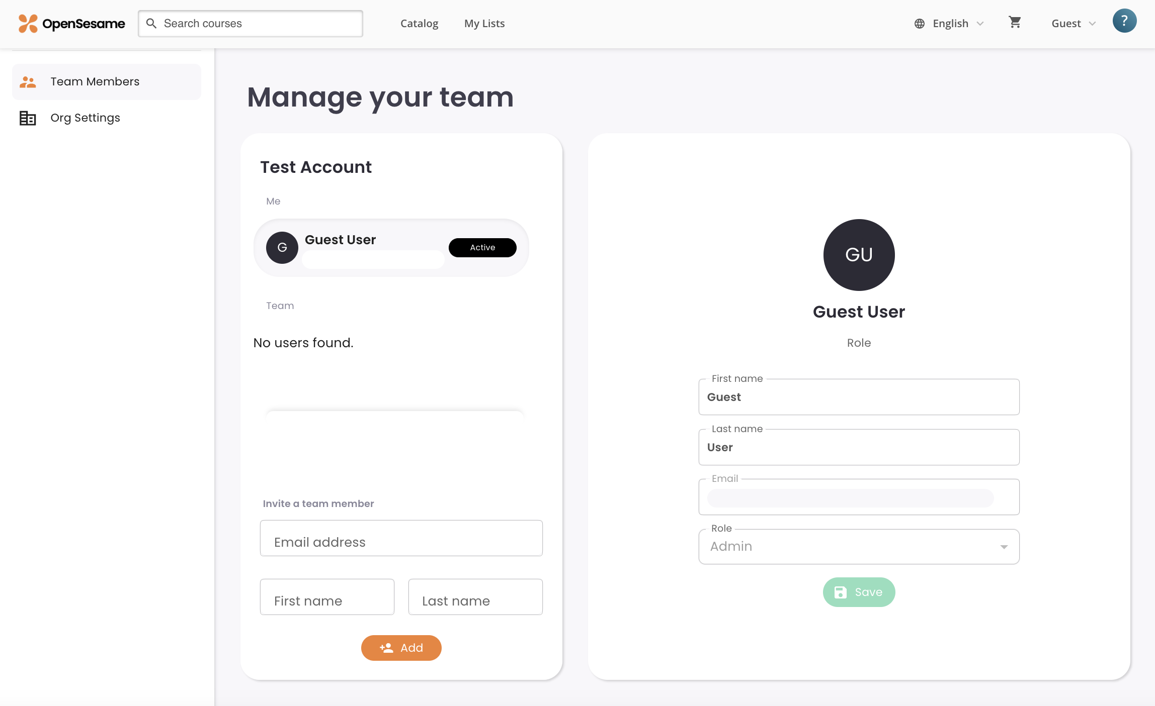 How to use the Team dashboard – OpenSesame Support