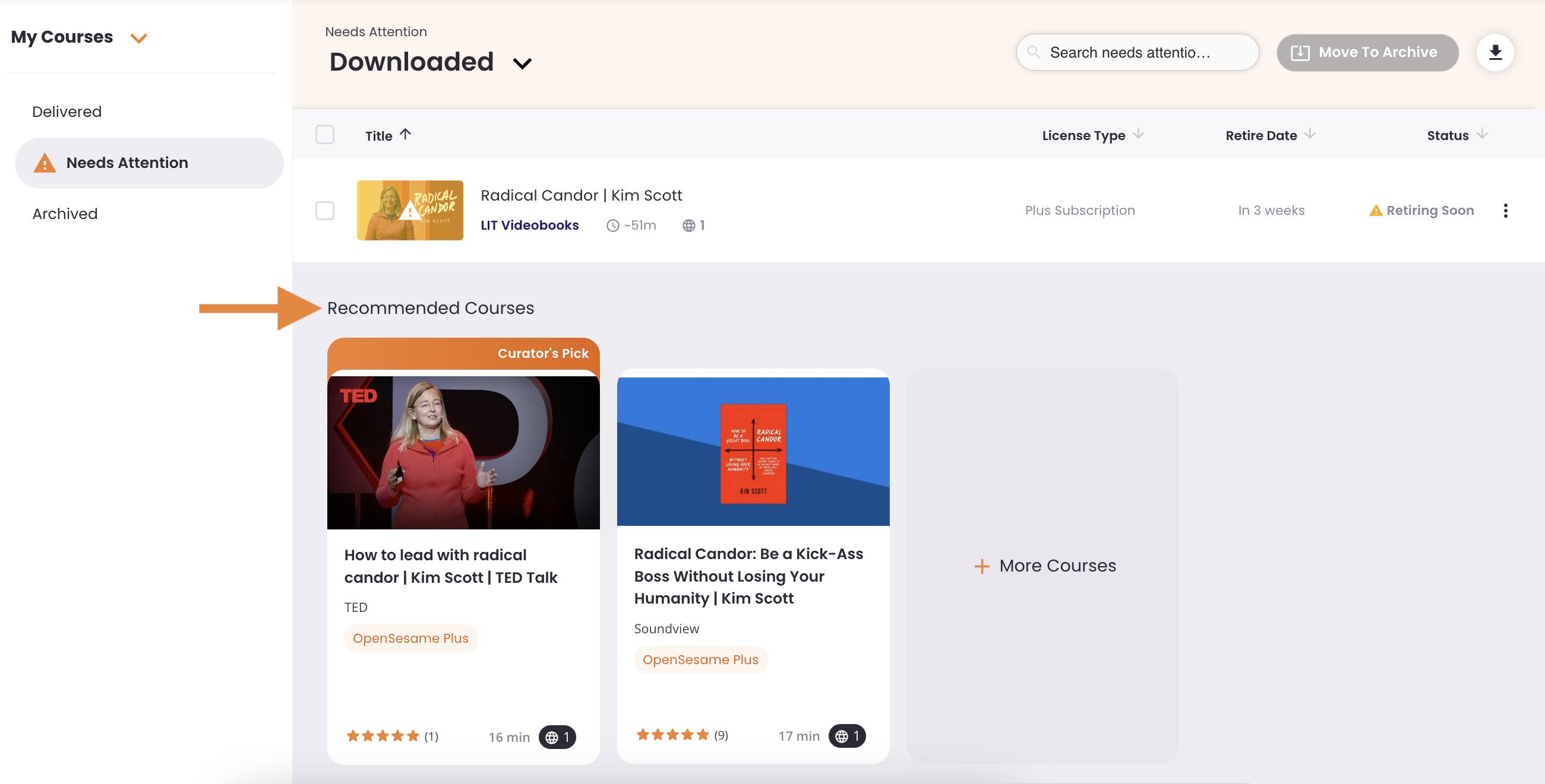 How to use the My Courses dashboard – OpenSesame Support