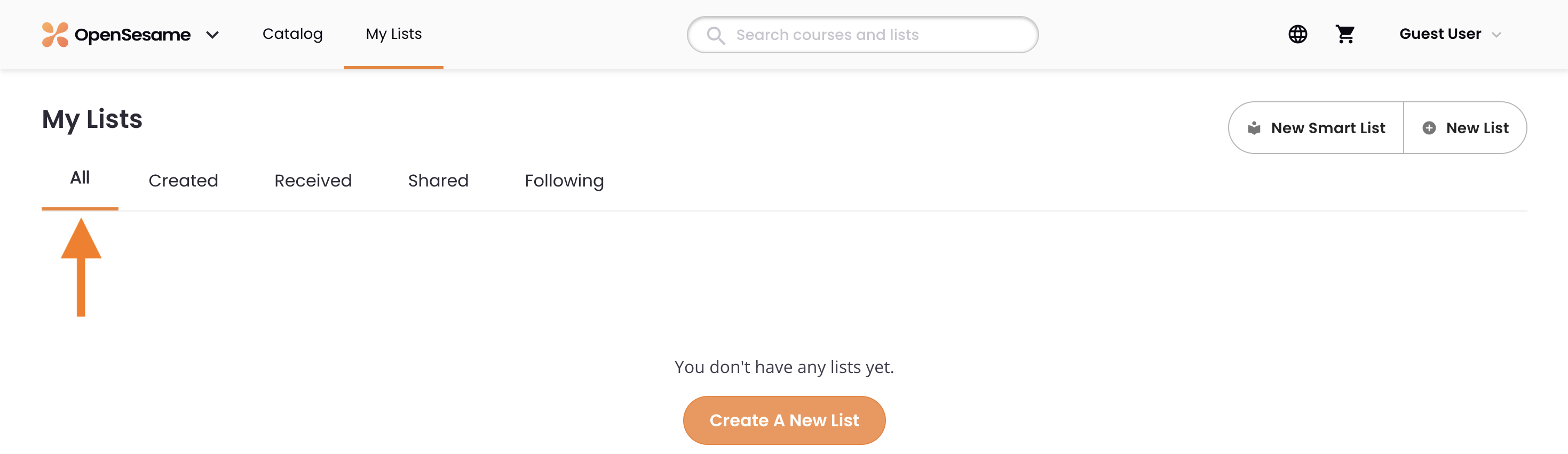 How to view My Lists – OpenSesame Support