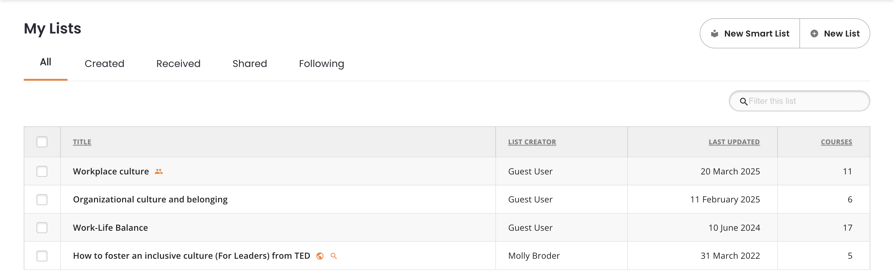 How to view My Lists – OpenSesame Support