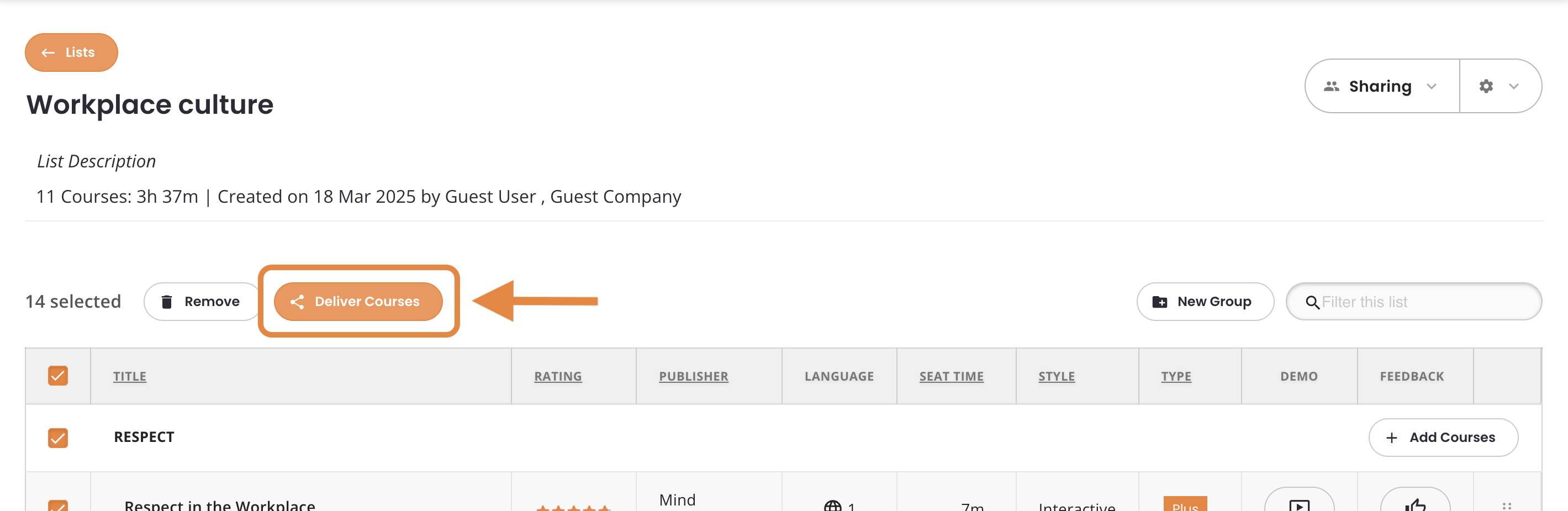 How to download course packages from a List – OpenSesame Support